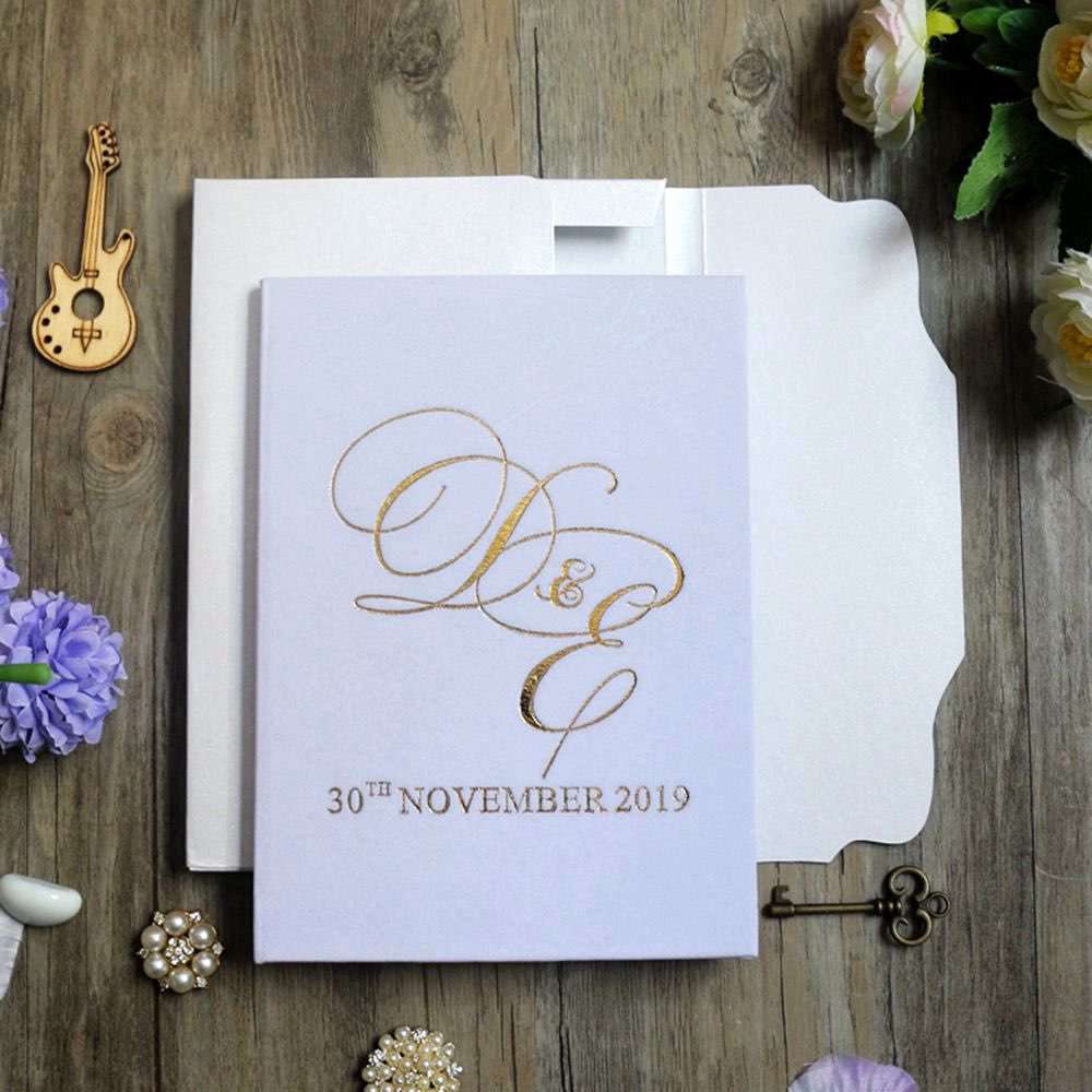 Wedding Invitation Card With Velvet Holder ,Gold Mirror Acrylic ...