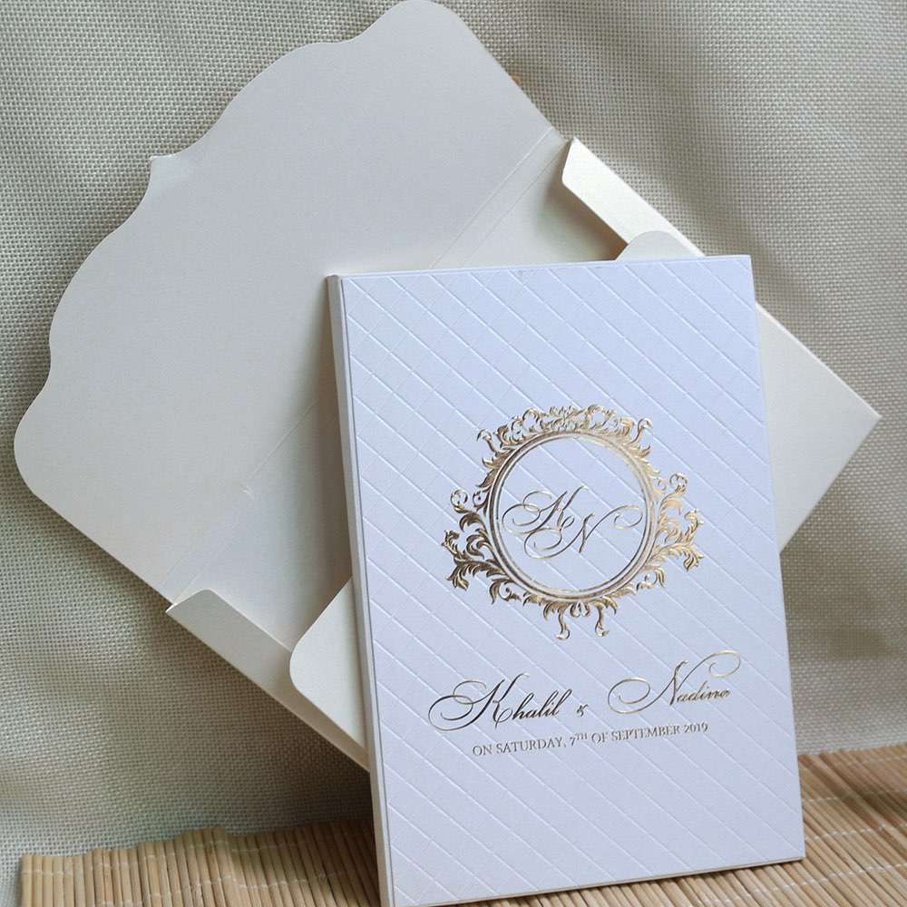 Hard Cover Invitation Card With Envelope, Wedding Invitation, Foiling ...