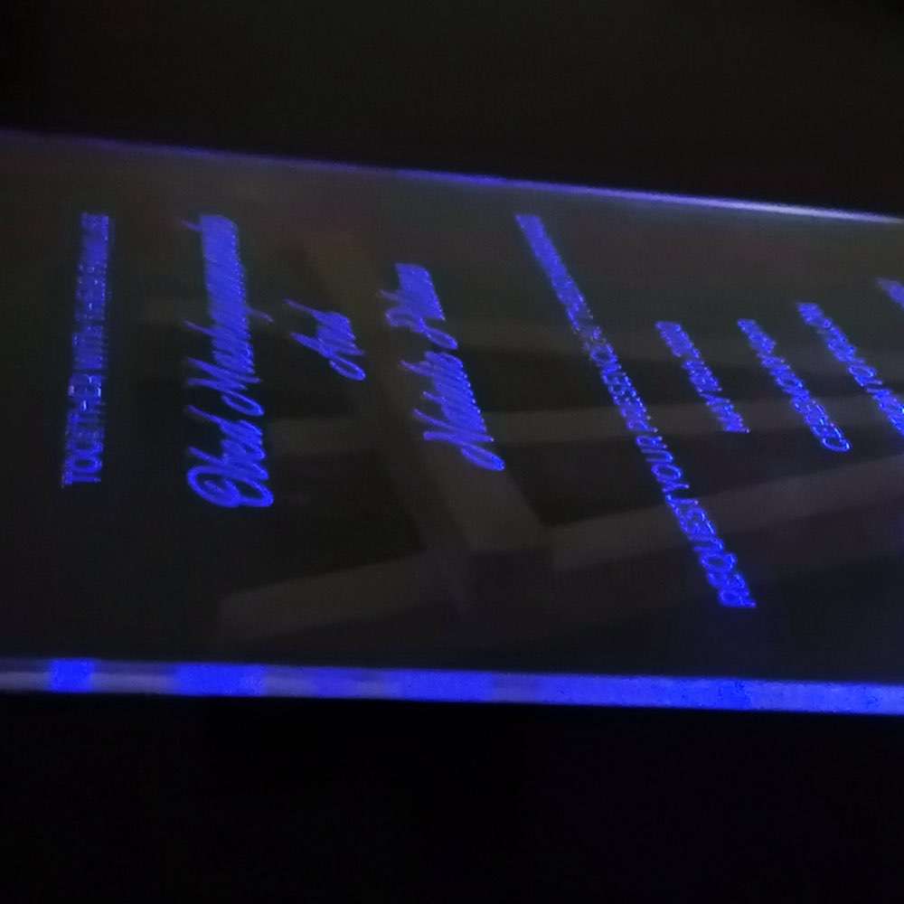 LED Acrylic Invitation Card, Engraved Text, Personalized Custom,Wedding ...